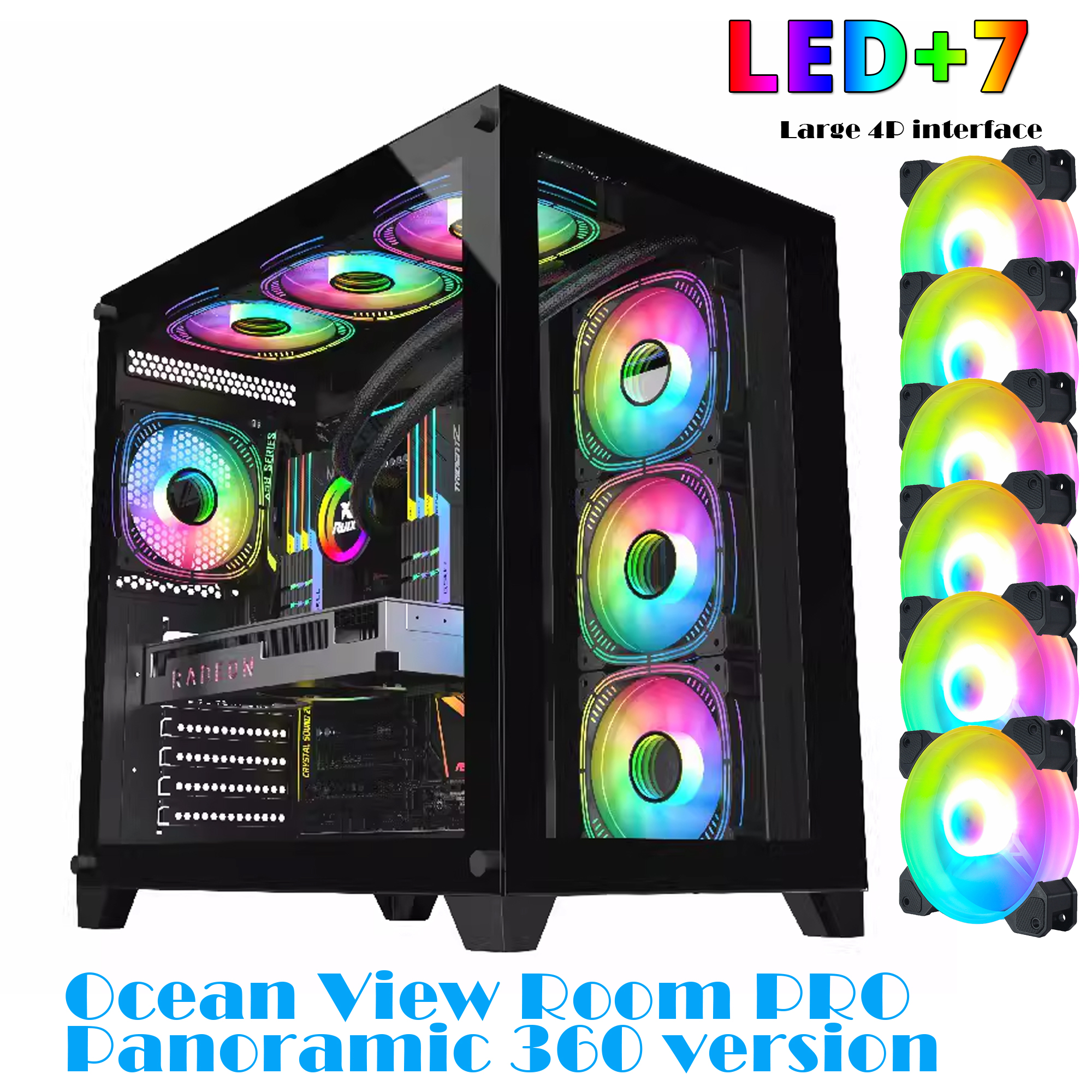 MINGSU Seaview room PROเคสคอมพิวเตอร์เคสคอมพิวเตอร์ATX Blackรองรับ 360 ...