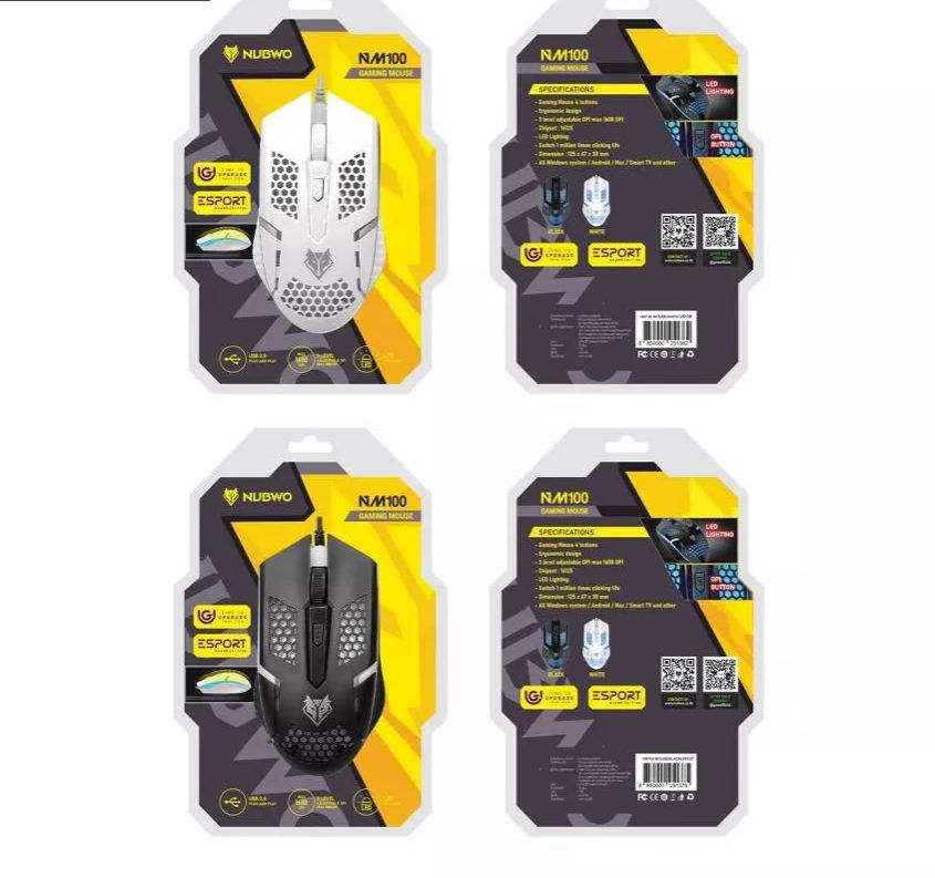 Nubwo Gaming Mouse NM100 เมาส์ เมาส์เกมมิ่ง เมาส์มีไฟ OPTICAL MOUSE NM ...