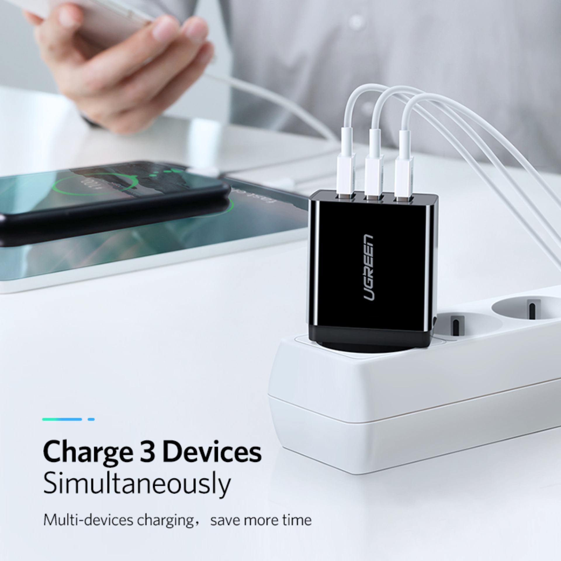 UGREEN Original Charger Three Ports USB Charger Cell Phone Fast Charger ...