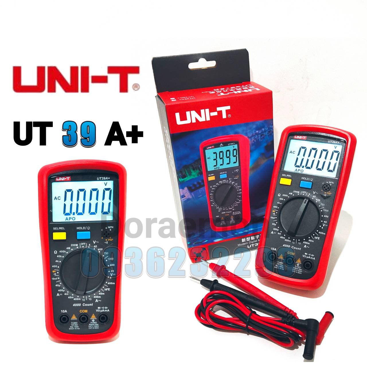 UNI-T UT39A+ Digital Multimeter จอ LED มิเตอร์วัดไฟดิจิตอลมัลติมิเตอร์ ...