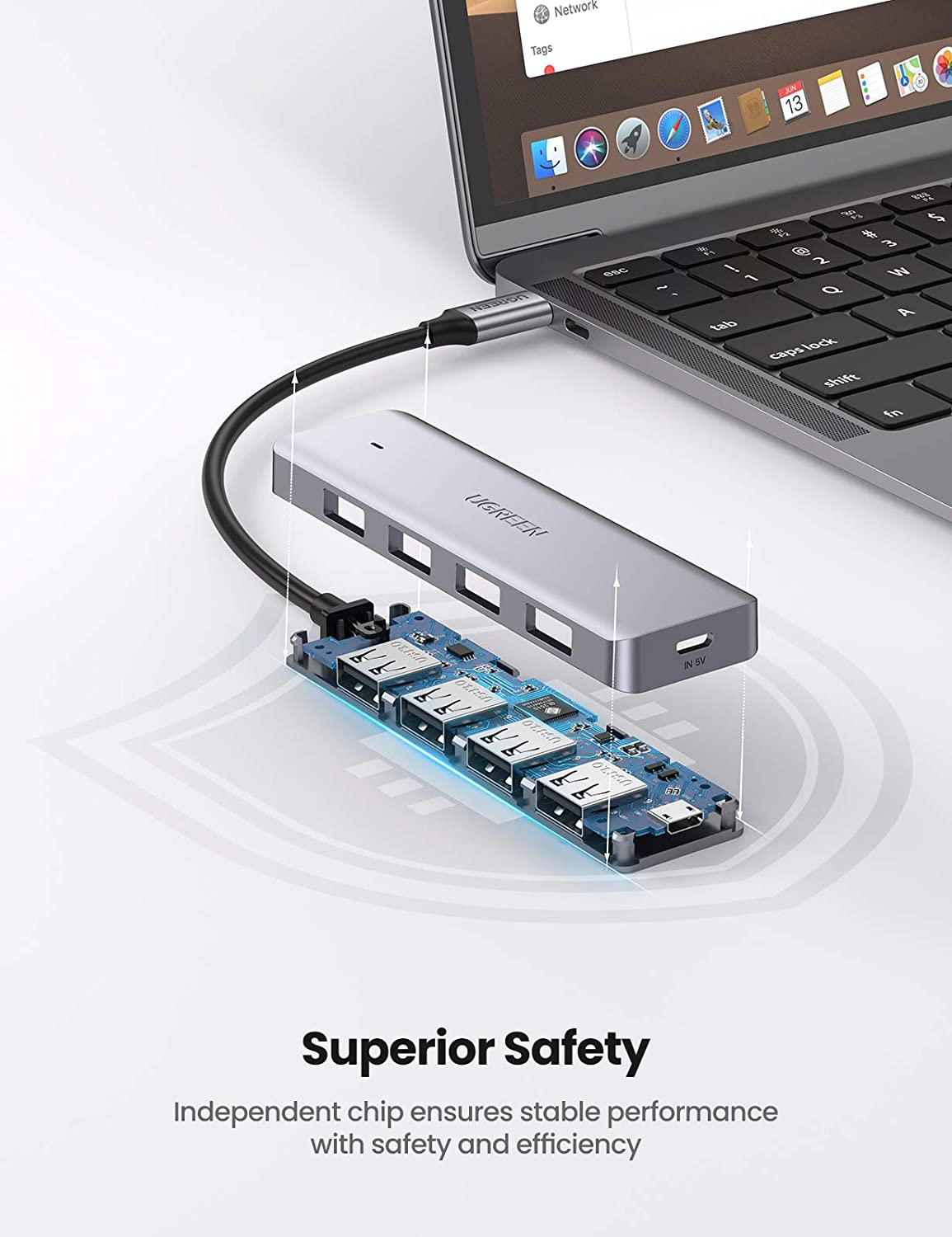 UGREEN USB C Hub 4 Ports USB Type C to USB 3.0 Hub Adapter with Micro ...