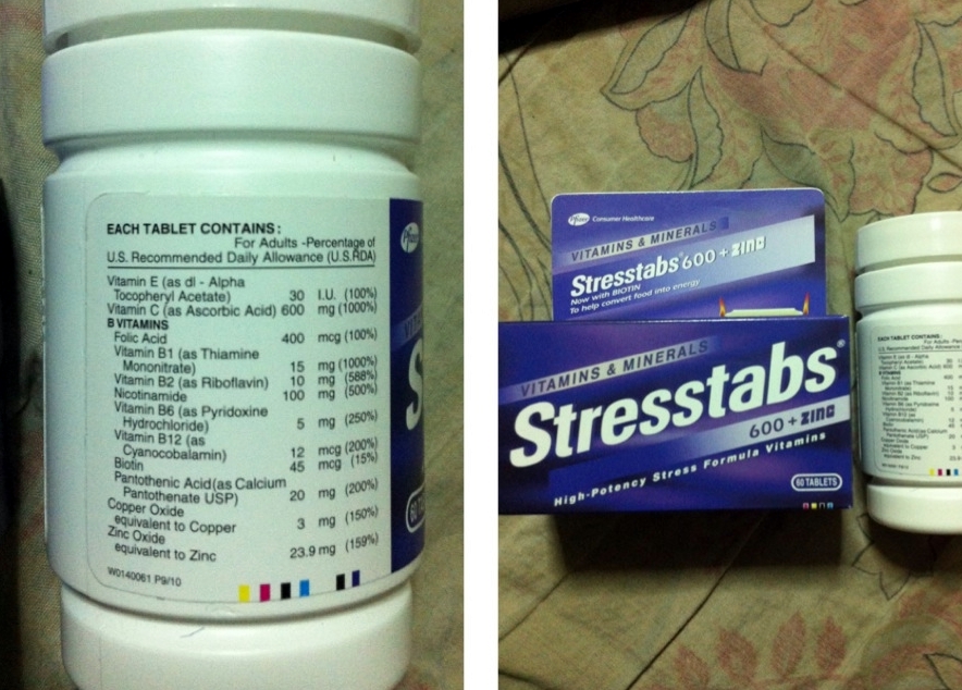 Stresstabs 600+Zinc 60 เม็ด (1 กล่อง) วิตามินรวม - Hengheng99 ...