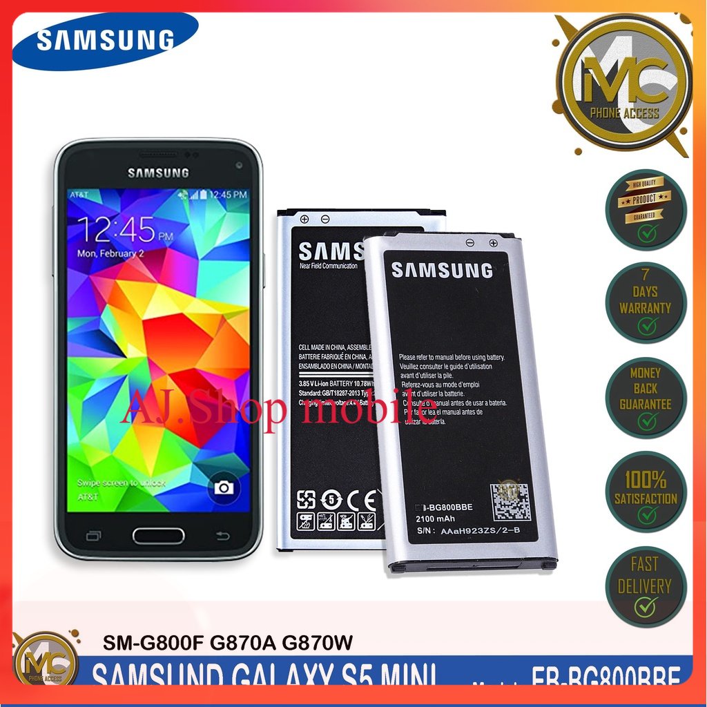 แบตเตอรี่ แท้ Samsung Galaxy S5 Mini Battery Model: EB-BG800BBE/EB-BG800CBE (2100mAh) สินค้ารับ ...