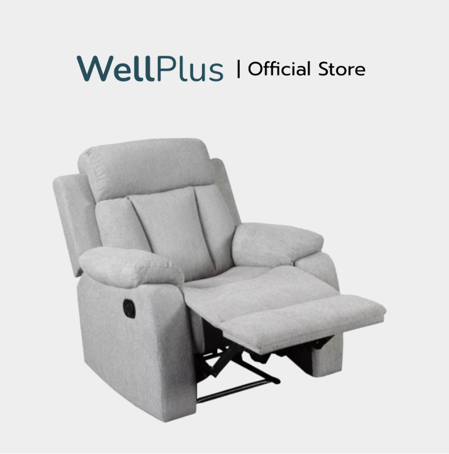 WellPlus Recliner เก้าอี้พักผ่อน หุ้มผ้าแคนวาส เรียบหรู สวยงาม มี 4สี | Lazada.co.th