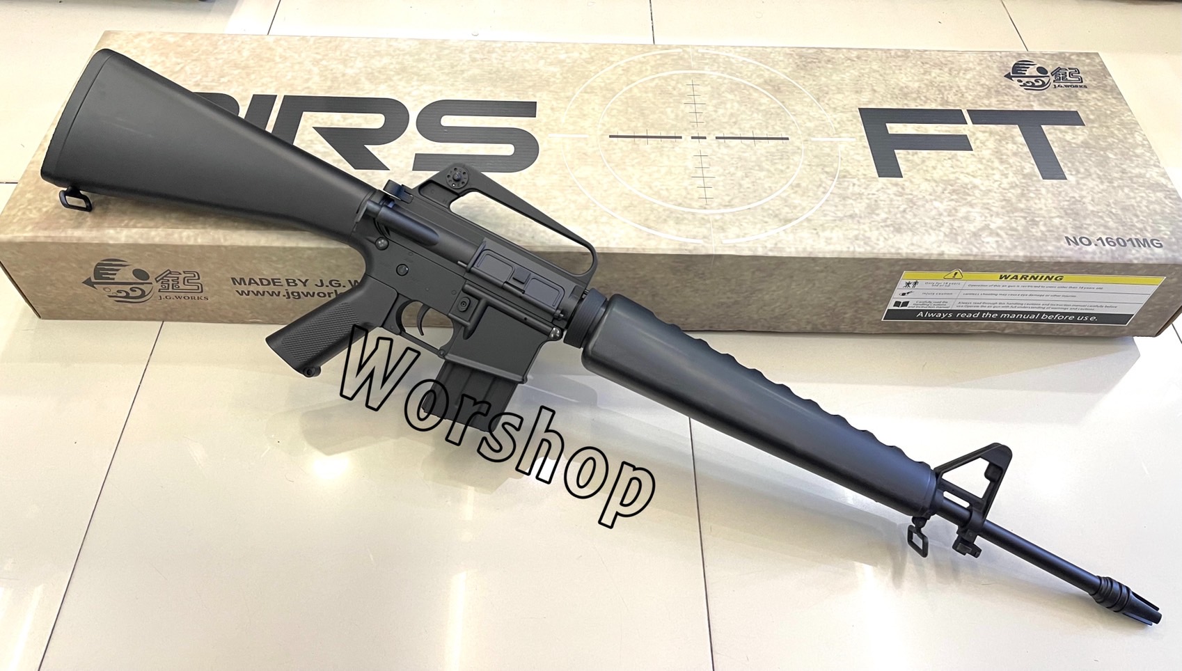 ปืนยาวปืนบีบีกัน รุ่น JG. M16 A1 บอดี้ ABS มาพร้อมแบตเตอรี่+ที่ชารจ์ ...