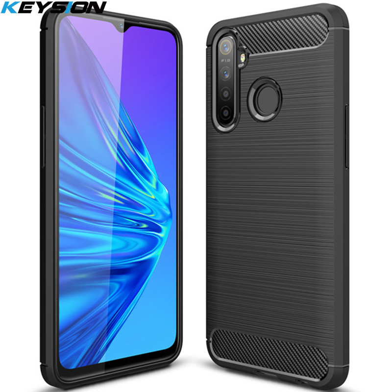 KEYSION Anti-fall mobile phone case Realme 5 Realme5S Silicone soft TPU ...