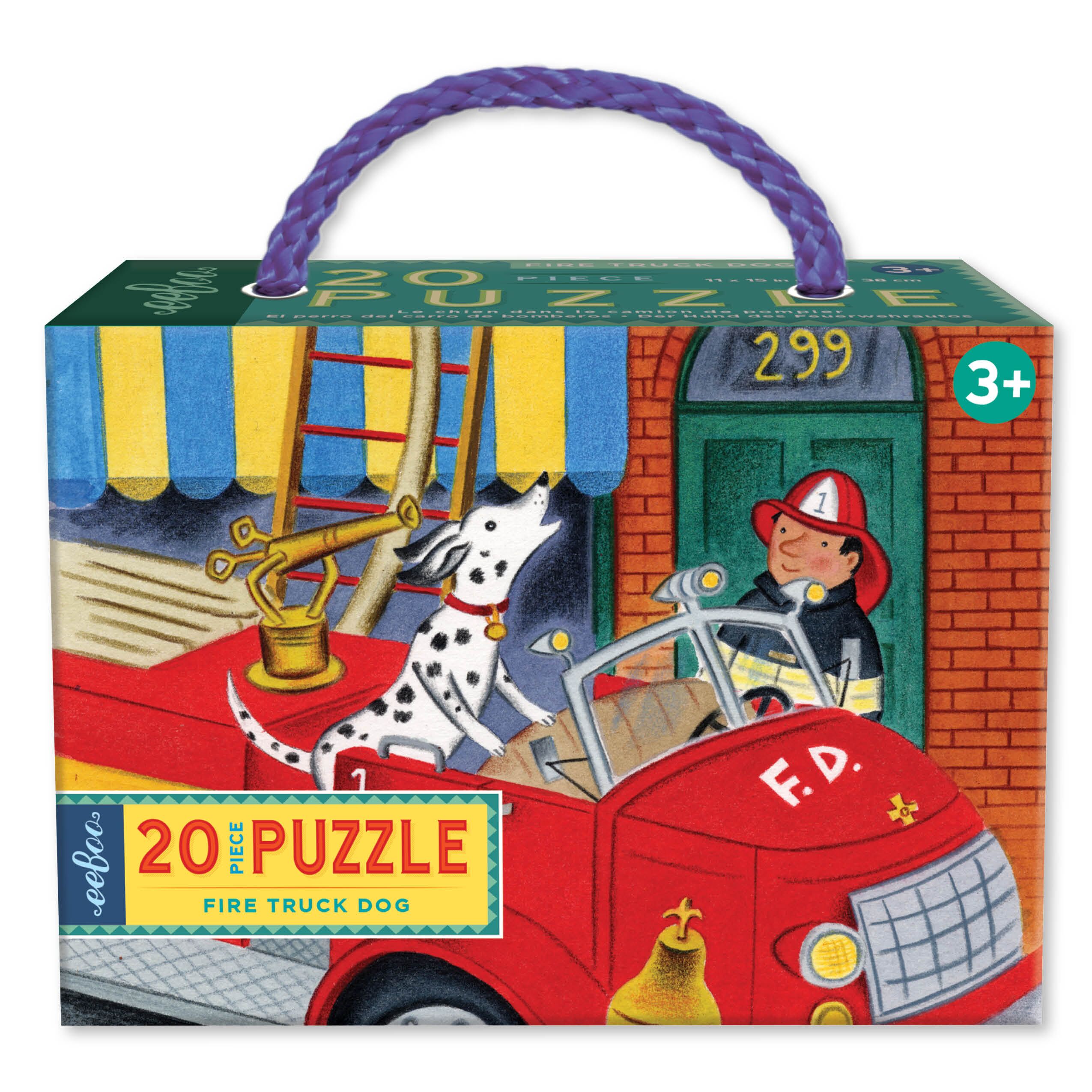 eeBoo Fire Truck Dog 20 Pc Puzzle จิ๊กซอว์รูปรถดับเพลิงกับสุนัข แบบ 20 ...