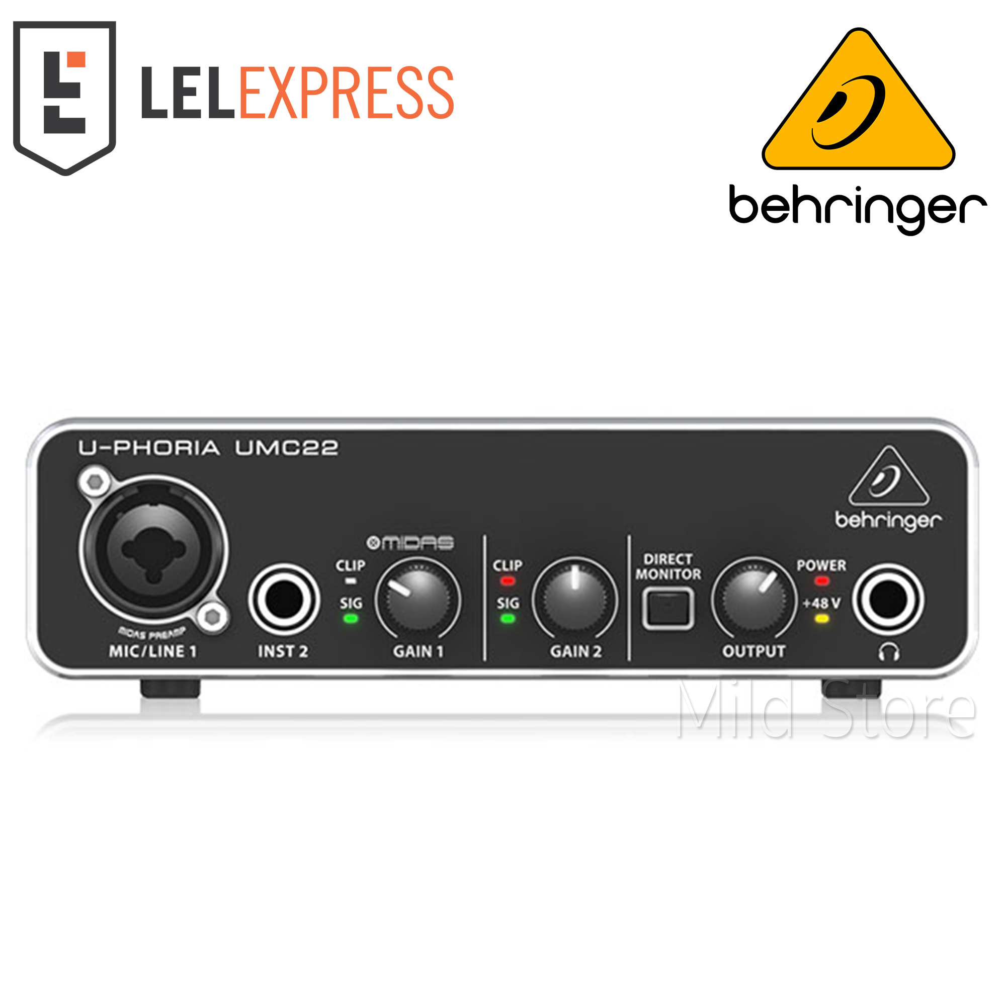 BEHRINGER U-PHORIA UMC22 USB Audio Interface ออดิโออินเตอร์เฟส | Lazada ...