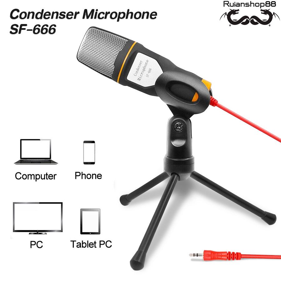 ไมค์โครโฟน SF-666 พร้อมขาตั้ง Condenser Microphone คุณภาพคุ้มราคา ระดับ ...