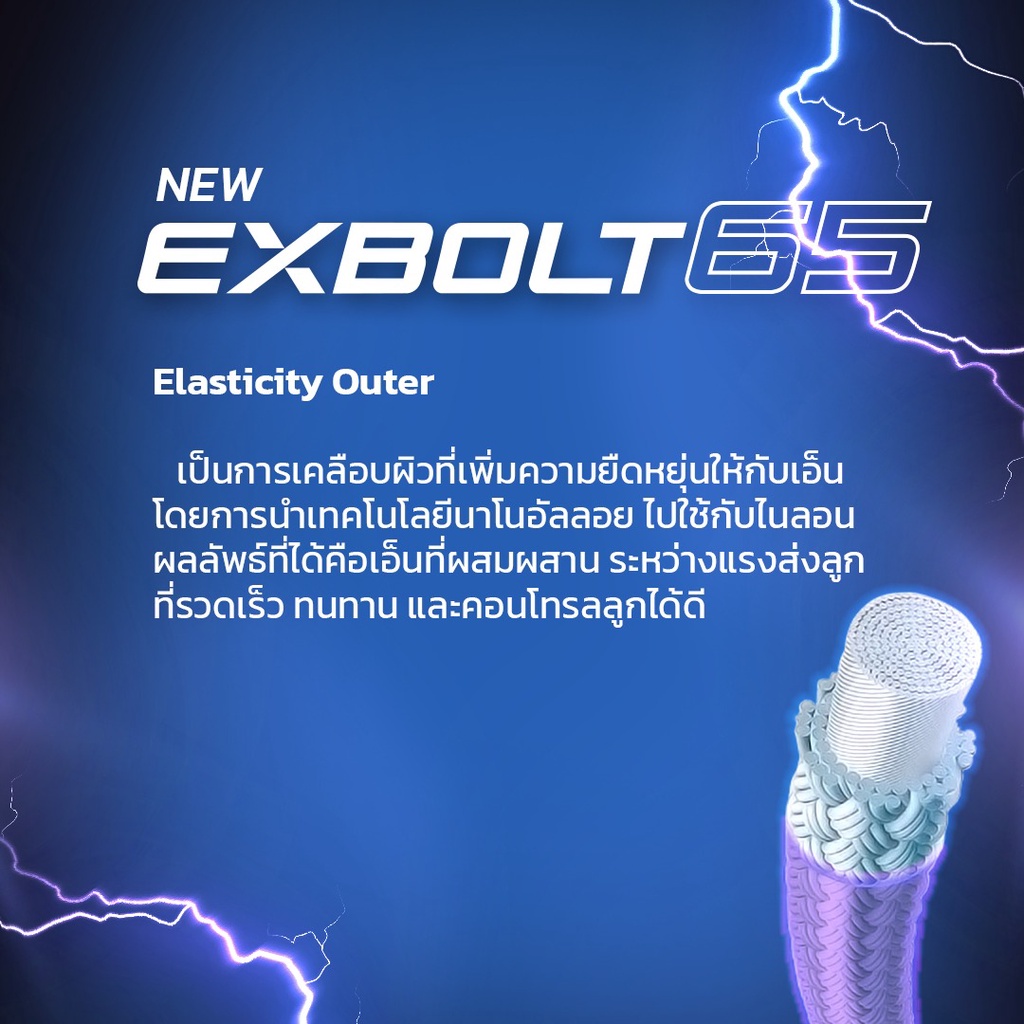 YONEX EXBOLT 65 เอ็นแบดมินตัน เส้นใยถักขนาด 0.65 มม. ผลิตประเทศญี่ปุ่น ...