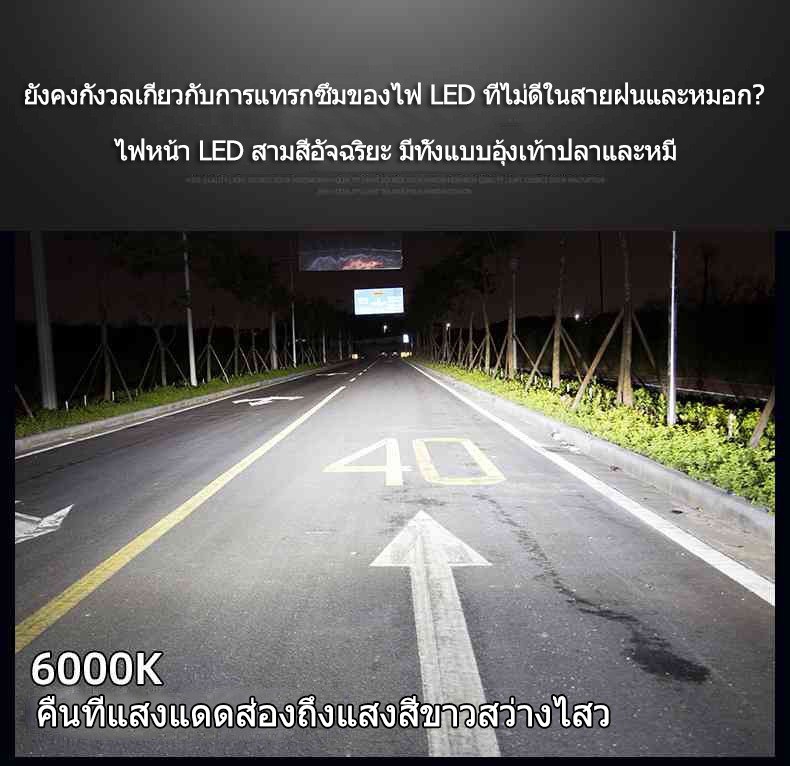 FSL Tricolor LED Headlight H1 H4 H7 H11 HB3 HB4 HIR2 3000K 4300K 6000K ...