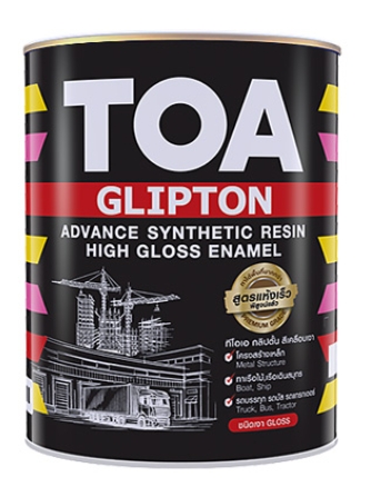 TOA Glipton สีน้ำมันเคลือบเงาเหล็กและไม้ สีดำ เบอร์ G800 ขนาด 3.785 ...