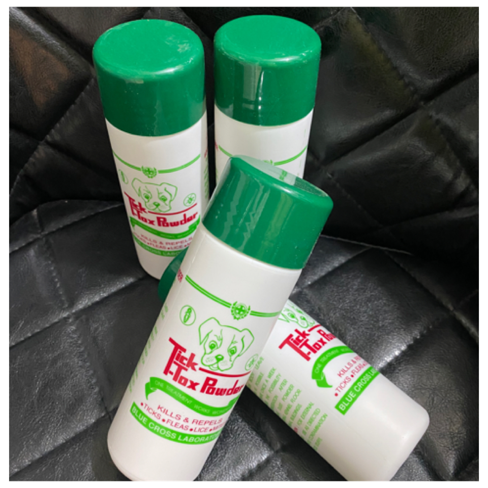 แป้ง Tick-Tox กำจัดเห็บหมัด 180กรัม (4กระป๋อง) แป้งกำจัดเห็บหมัด แป้ง ...