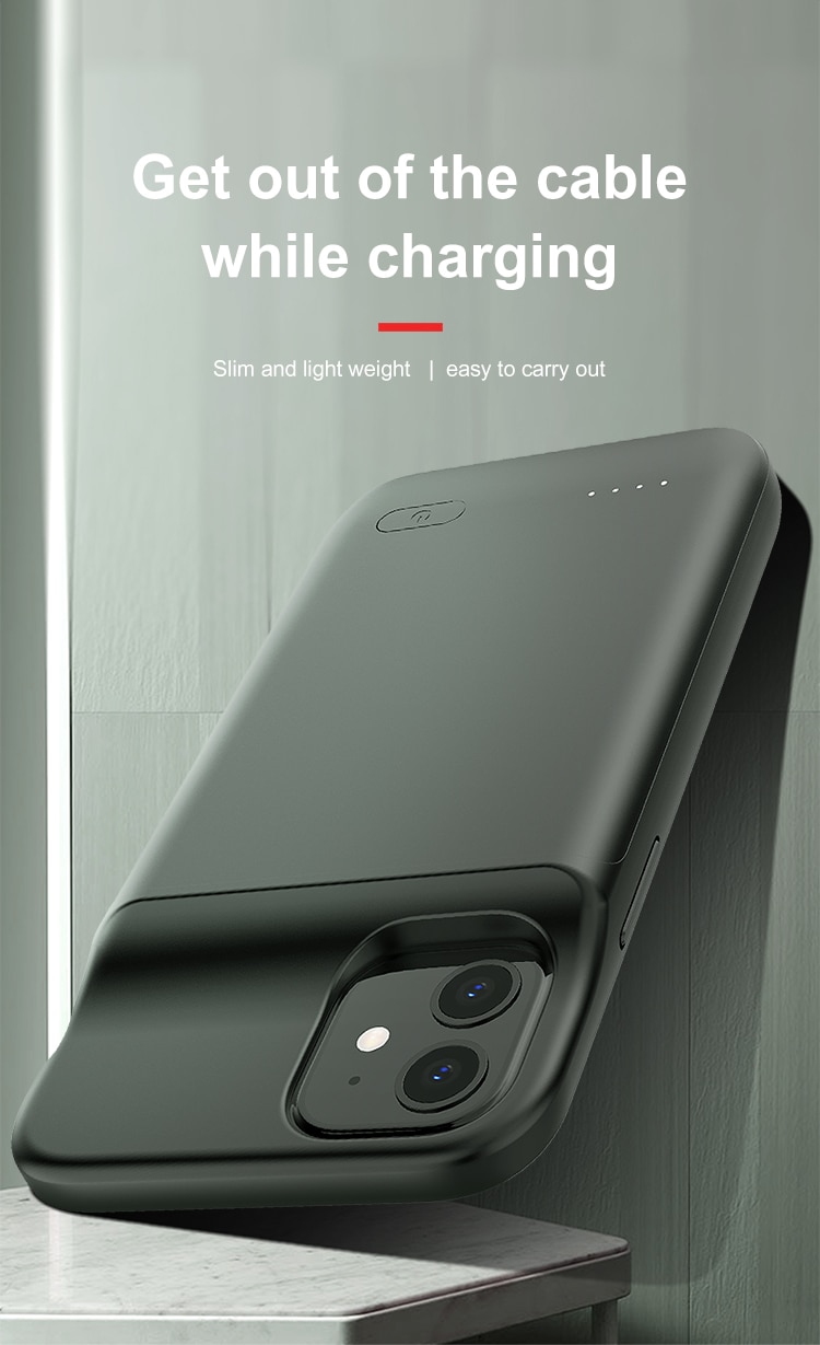 Battery Charger Case For iPhone 12 Pro Max Power Case Liquid silicone ...