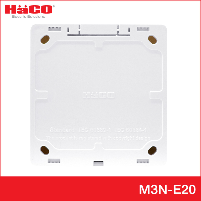 HACO-M3N-E20 เต้ารับ 3 ขา 2 ช่อง แบบลอย - HacoElectric official store - ThaiPick