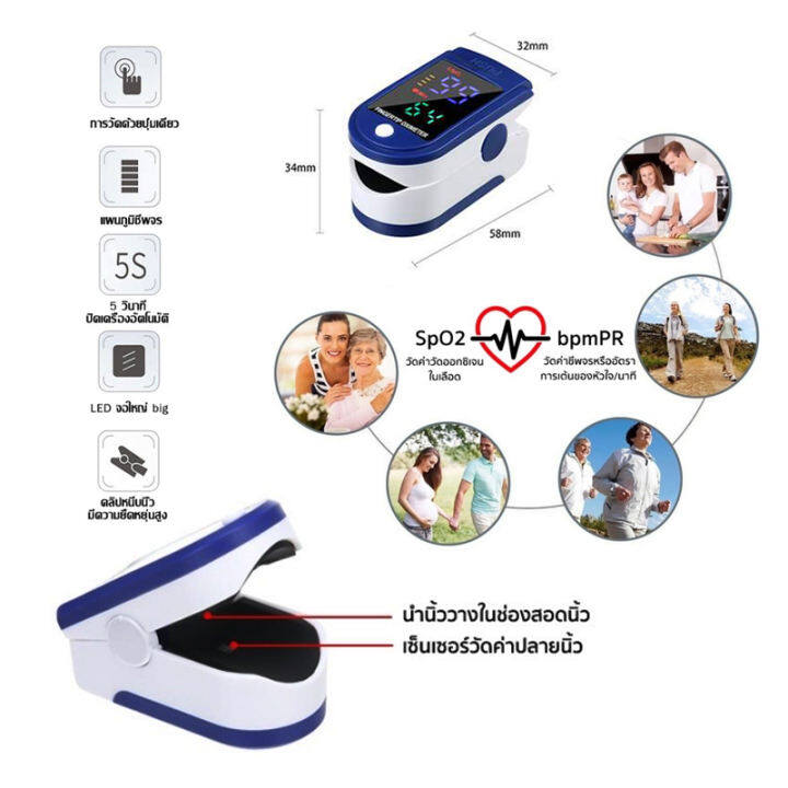 เครื่องวัดค่าออกซิเจนในเลือด เครื่องวัดค่าออกซิเจนปลายนิ้ว และ ตรวจวัด ...