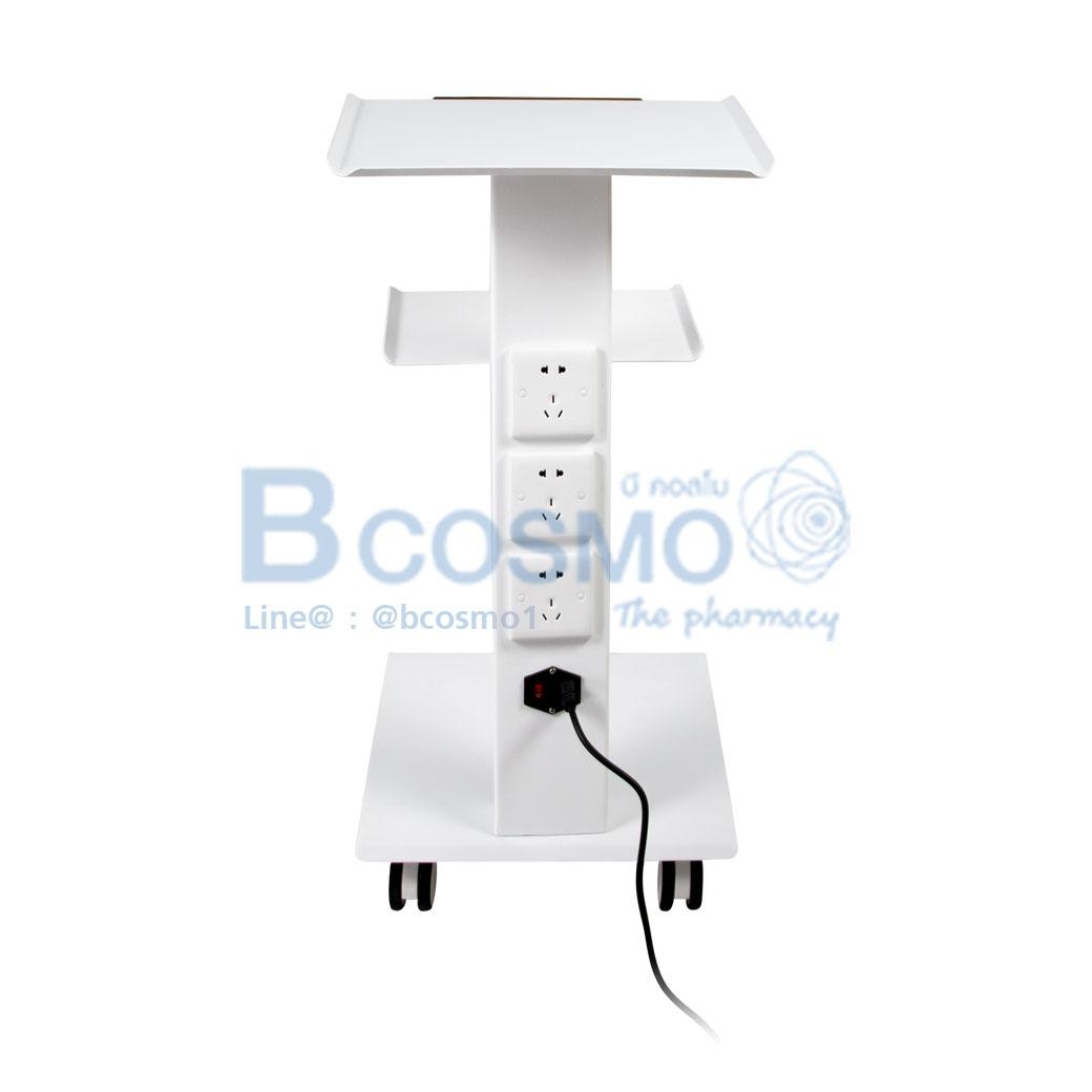รถเข็นสำหรับวางอุปกรณ์ทางการแพทย์ 3 ชั้น มีปลั๊ก สามารถวางของ ปรับระดับชั้นวางได้ มีล้อ / Bcosmo ...