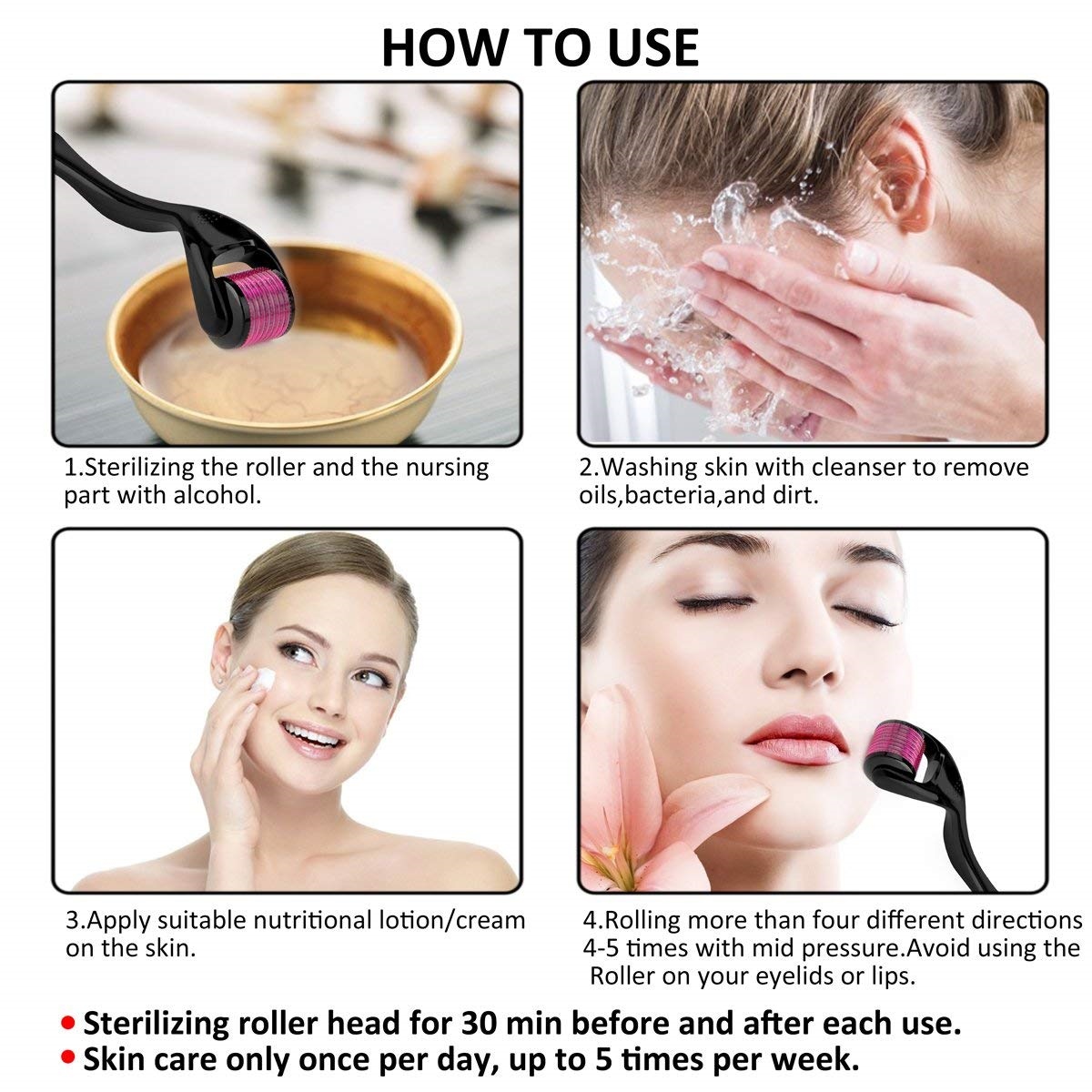 540 Derma Roller Microniddle Roller For Face Microneedling 0.2/0.3mm ...