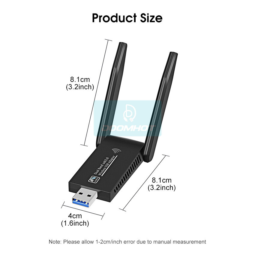 Actual เครื่องรับ WiFi 5G WiFi USB3.0 Dual-Frequency Band Adapter USB ...