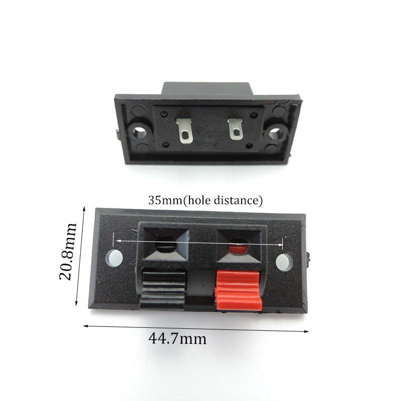 2pcs 2P 4P Positions Connector Terminal Push In Jack Spring Load Audio ...