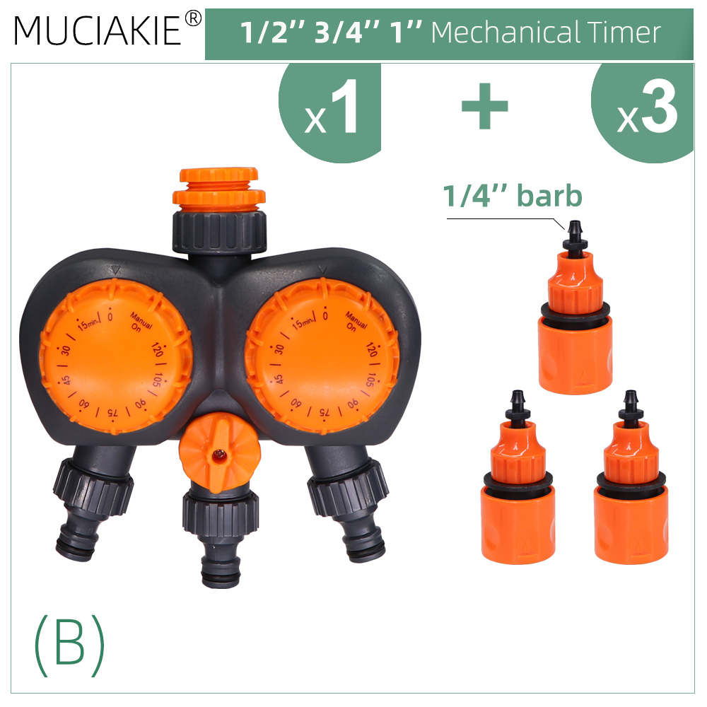Garden Mechanical 3-Way Timer with Double Control Watering Irrigation ...