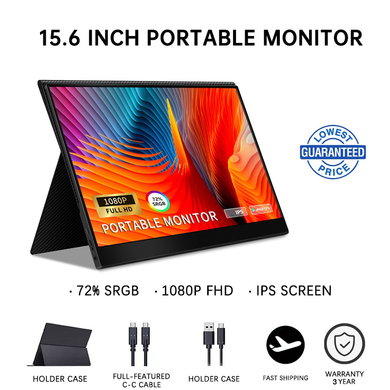 EXPOSE จอภาพแบบพกพา 15.6 นิ้ว PORTABLE MONITOR 1080P IPS แบบพกพาลำโพง ...