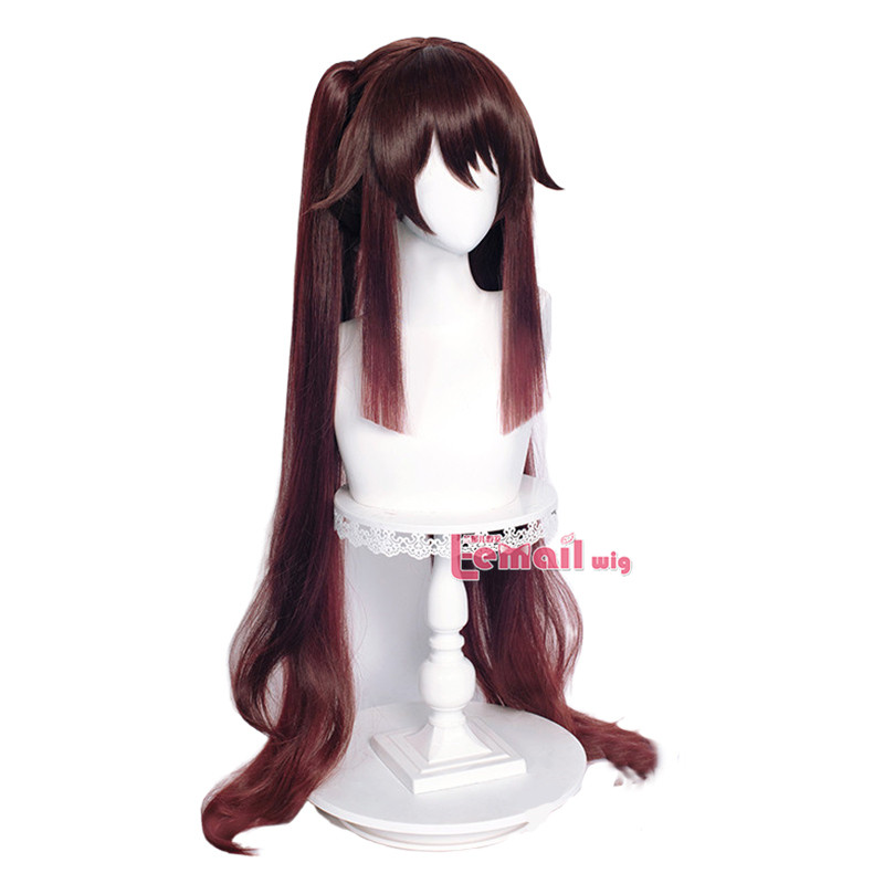 L email wig Genshin Impact Hu Tao Cosplay Wig Hutao Cosplay Long Brown ...