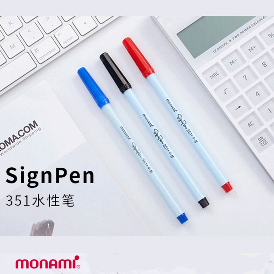 ปากกา Monami รุ่น Sign Pen 351 ปากกาสีน้ำ หัวขนาด 0.7 มม. มีให้เลือก 4 ...