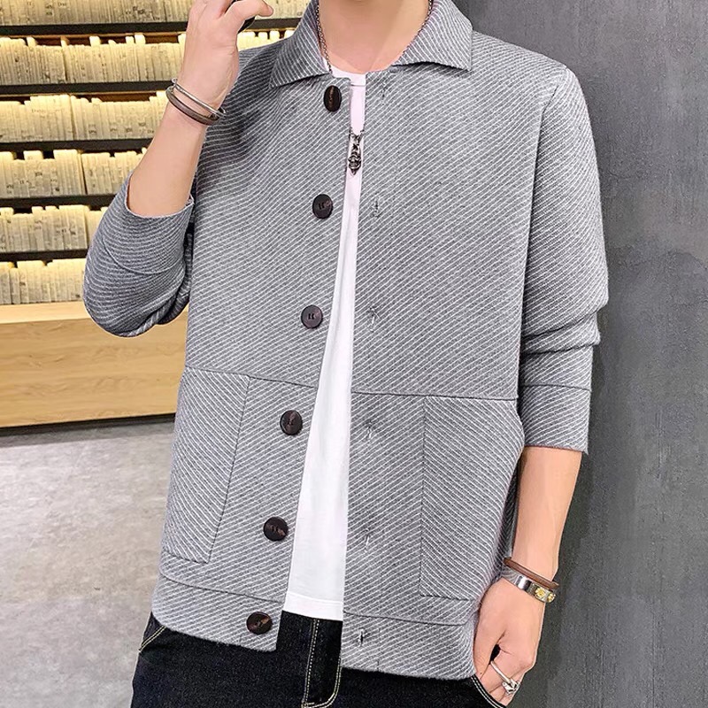 Kinwoo(พร้อมส่ง/POLO)เสื้อกันหนาวไหมพรมคอปก ไหมพรมผู้ชาย เสื้อกันหนาว ...