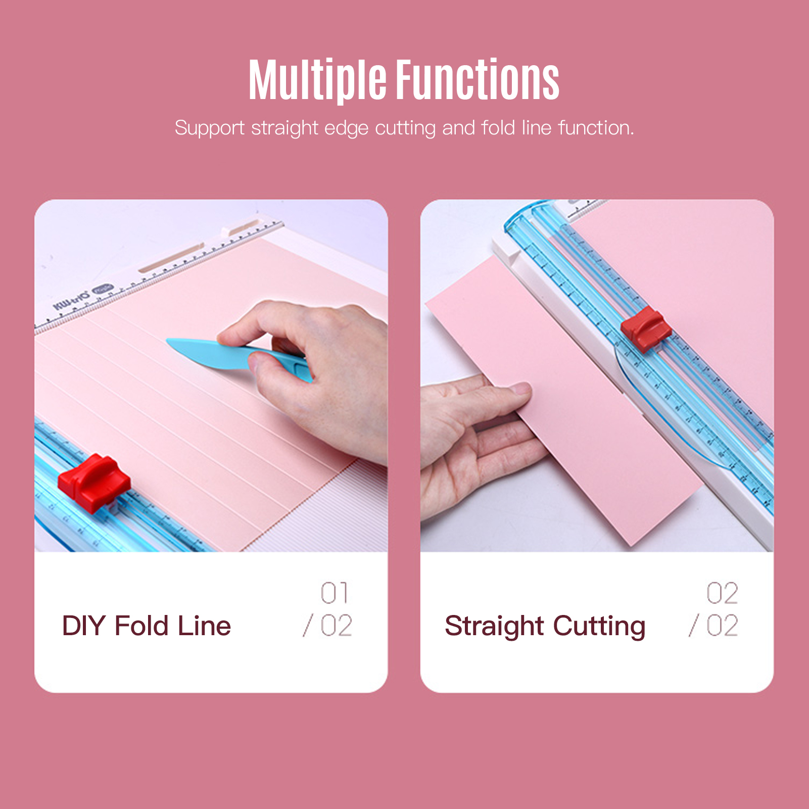 KW-trio 2-In-1 Desktop Paper Cutter Foldable Craft Paper Trimmer 12.2 ...