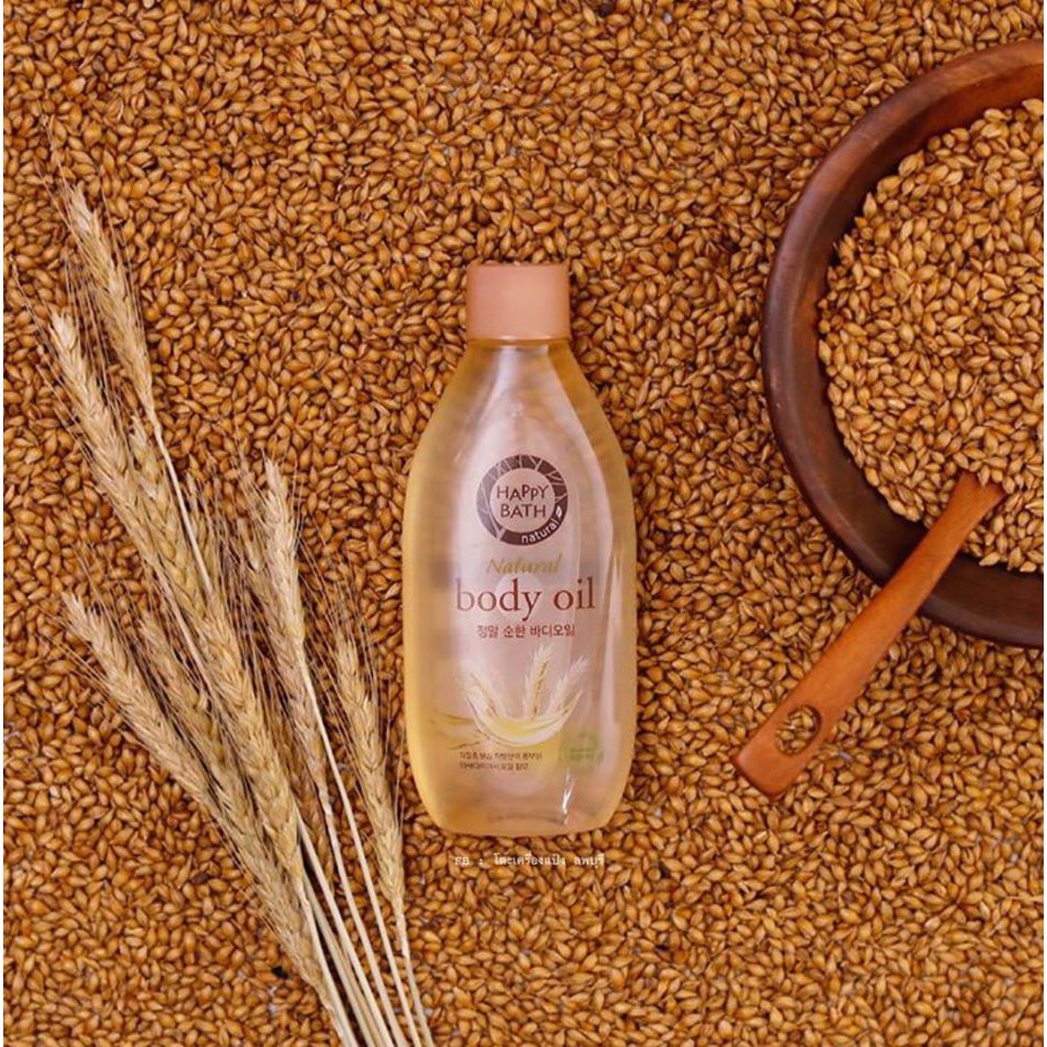 (ลดราคา)พร้อมส่ง Happy Bath Natural Body Oil 250 ml.บอดี้ออย ออยจาก ...