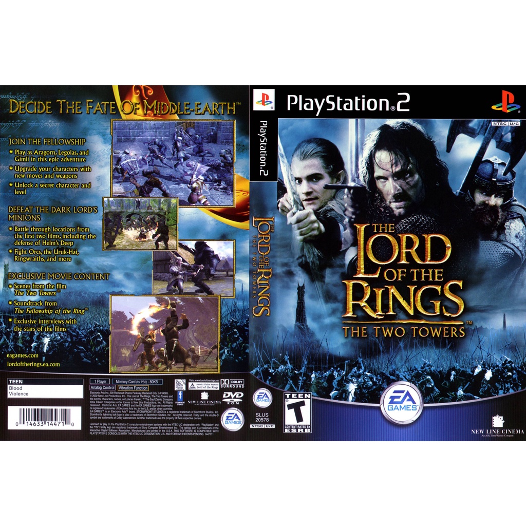 แผ่นเกมส์ PS2 The Lord of the Rings The Two Towers คุณภาพ ส่งไว ...