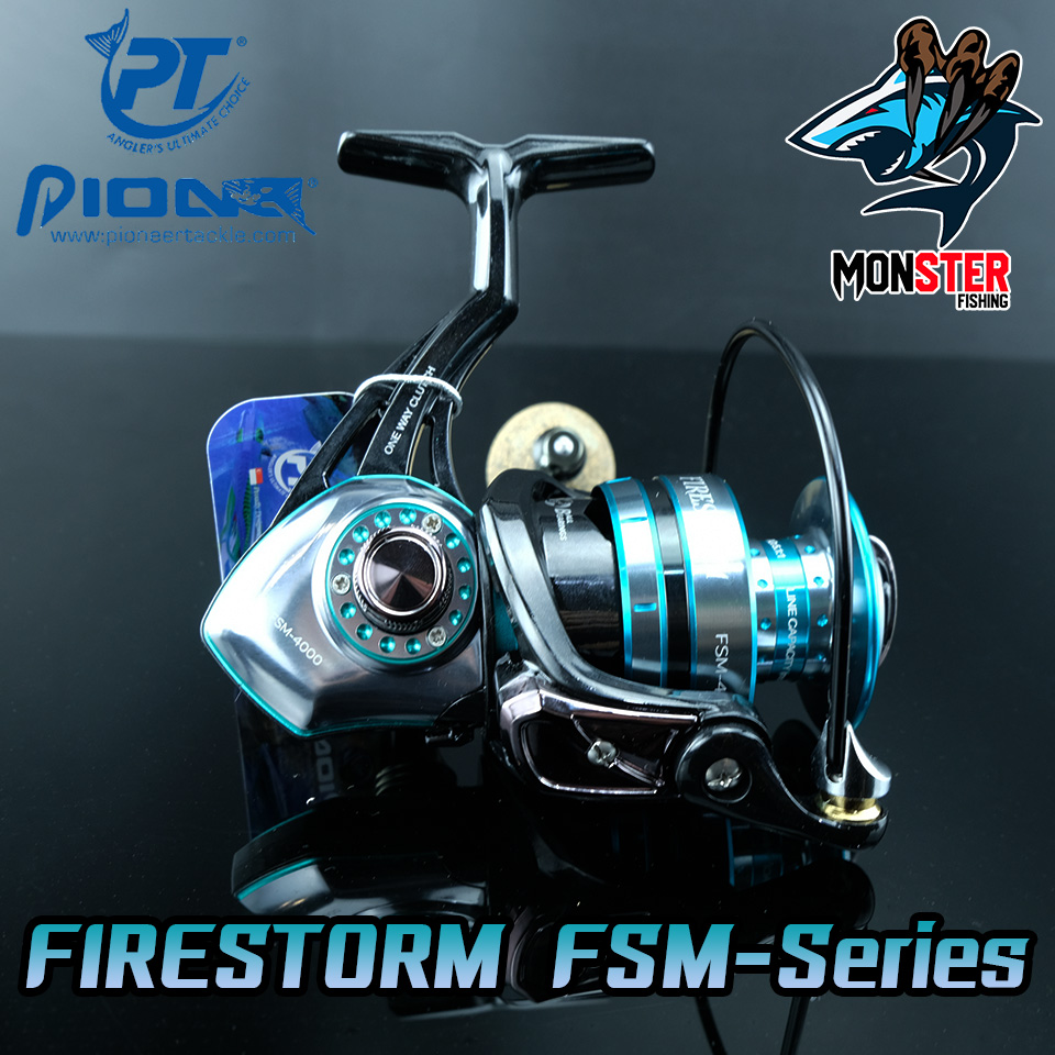 รอกสปินนิ่ง PIONEER FIRESTORM FSM-2000/4000/6000 (สีเทาเขียว) - KraKen Tackle - ThaiPick