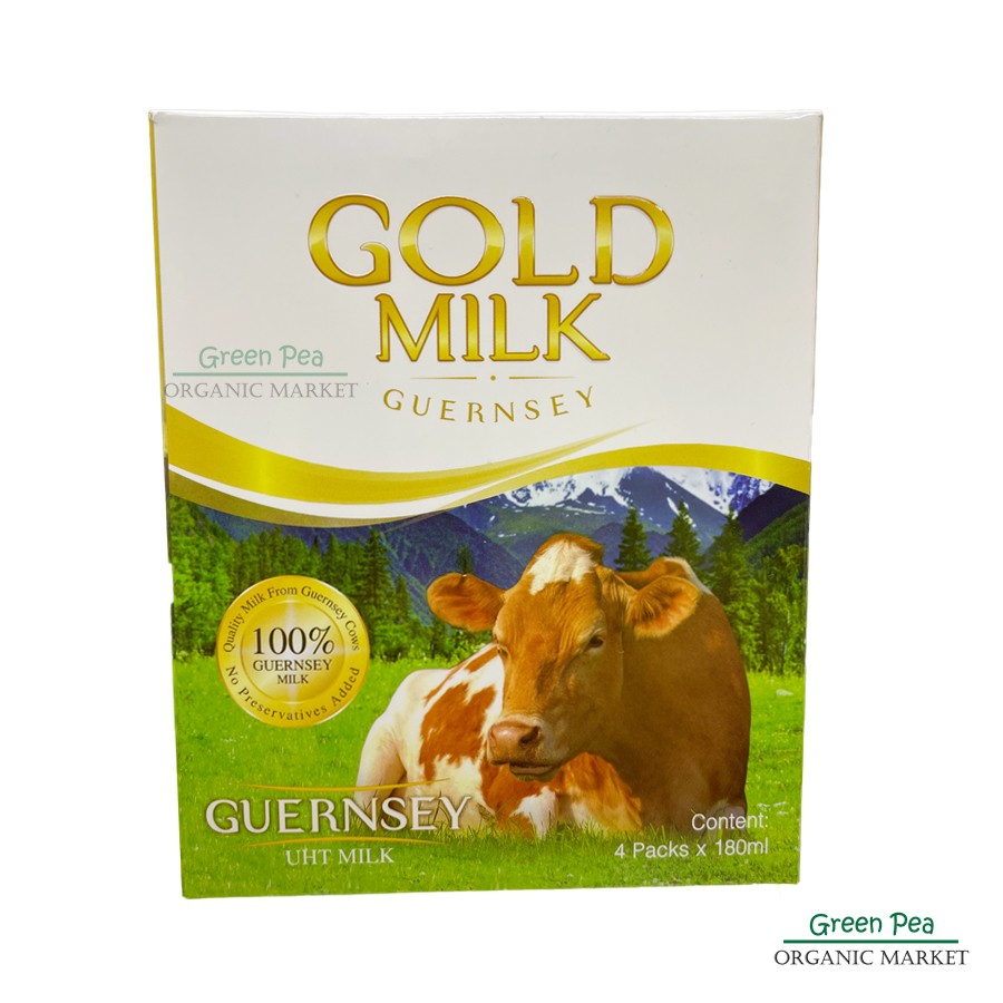 Gold Milk น้ำนมโคแท้ 100แพค4กล่อง 180ml. ผู้แพ้นมวัวดื่มได้ Guernsey UHT เกรดพรีเมี่ยม♢ - Rootn ...