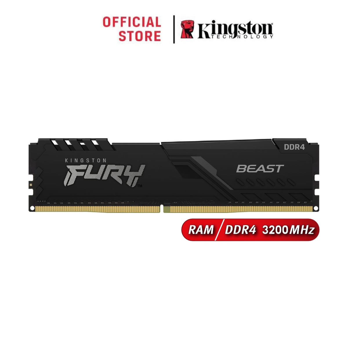 Kingston 8GB 3200MHz FURY Beast Ram DDR4 CL16 288-Pin DIMM ...
