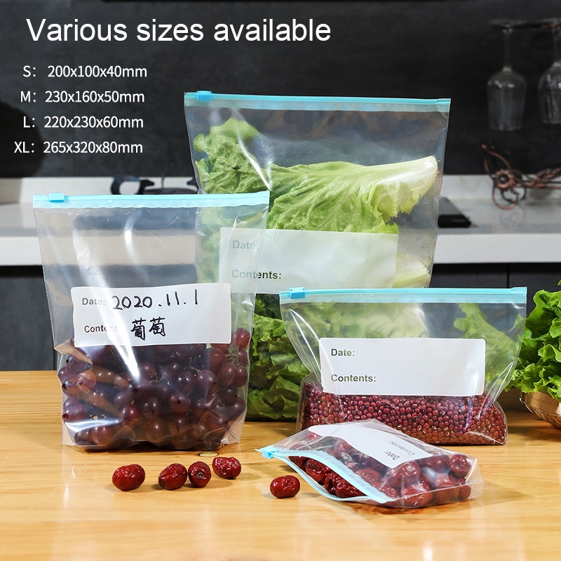 Zip Lock Bags Packing Storage Reusable Food Silicone Preservation ...