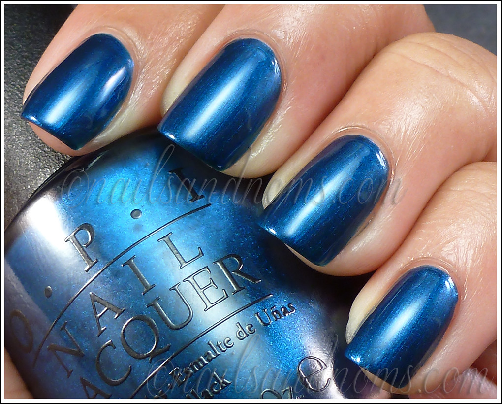 พร้อมส่ง OPI - Unfor-greta-bly Blue ยาทาเล็บสีน้ำเงินเข้มมีชิมเมอร์ ...