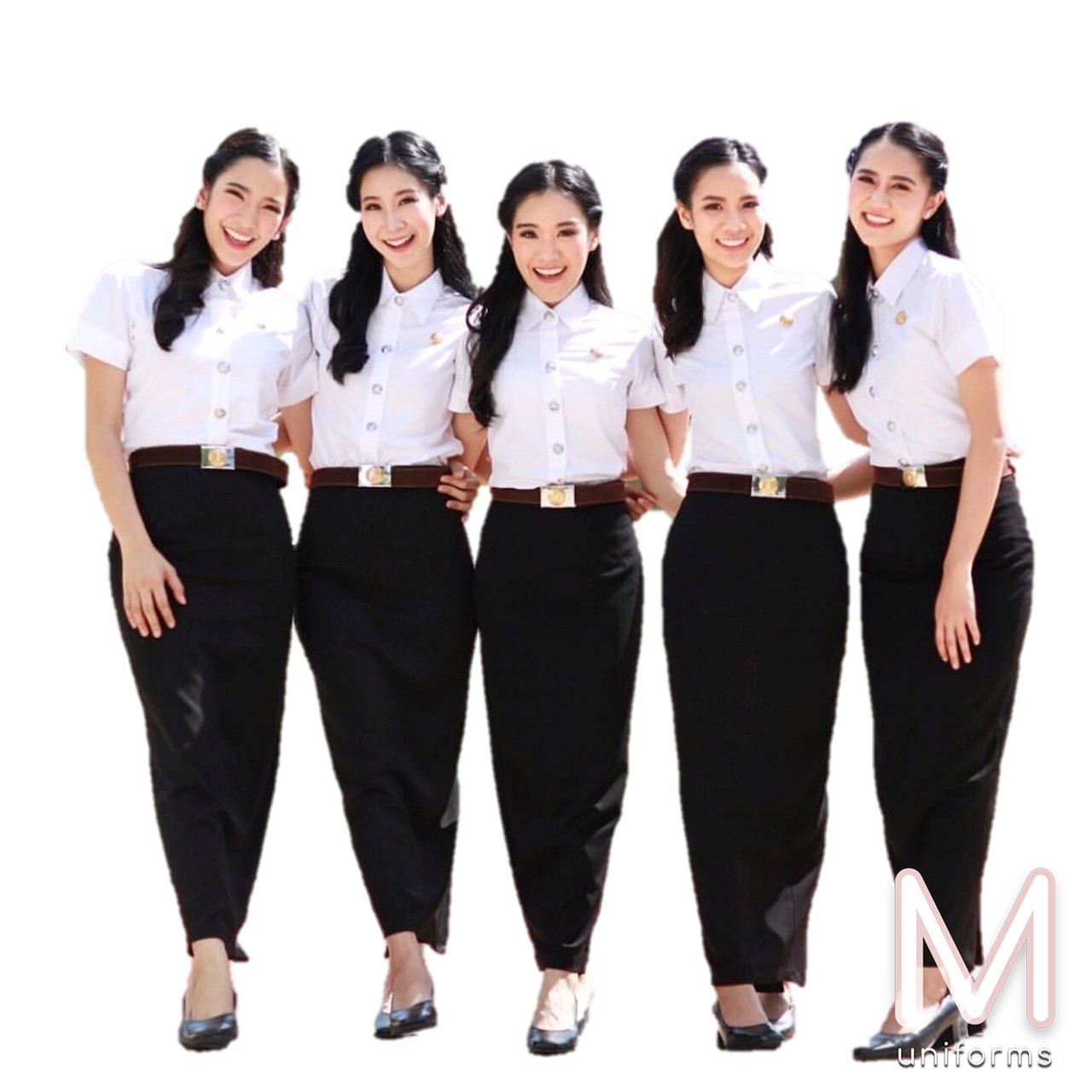 M.Uniforms กระโปรงทรงเอยาว 36" ผ่าหน้า/หลัง ผ้าฮานาโกะ ผ้ายืด | Lazada ...