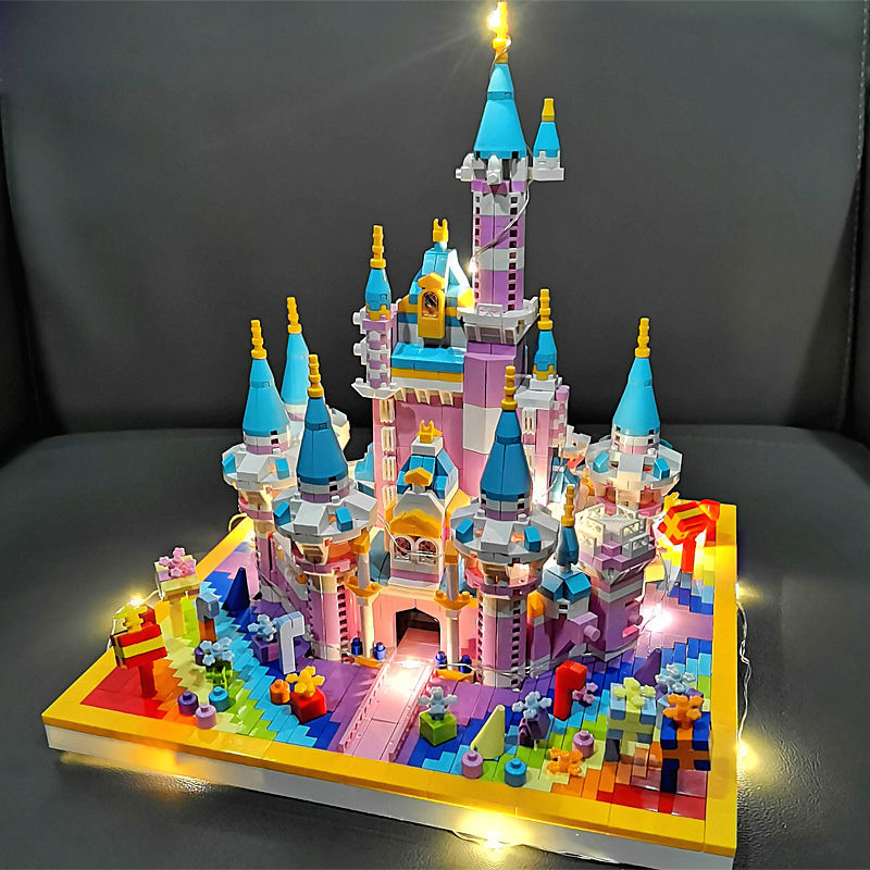 ใช้งานร่วมกับ LEGO อิฐ Disney Pink Castle Girls Series อนุภาคขนาดเล็ก ...