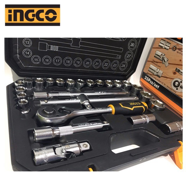 INGCO ชุดลูกบล็อค 1/2" 25 ชิ้น รุ่น HKTS12251 (25Pcs 1/2" socket set ...