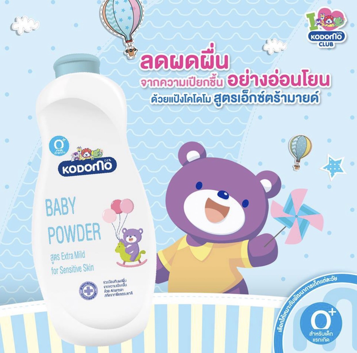 KODOMO โคโดโม แป้งฝุ่นสำหรับเด็ก สูตรอ่อนโยน รุ่น 2 แถม 1 ขนาด 350 มล แพ็ค 3 ขวด - HappyBabyShop ...