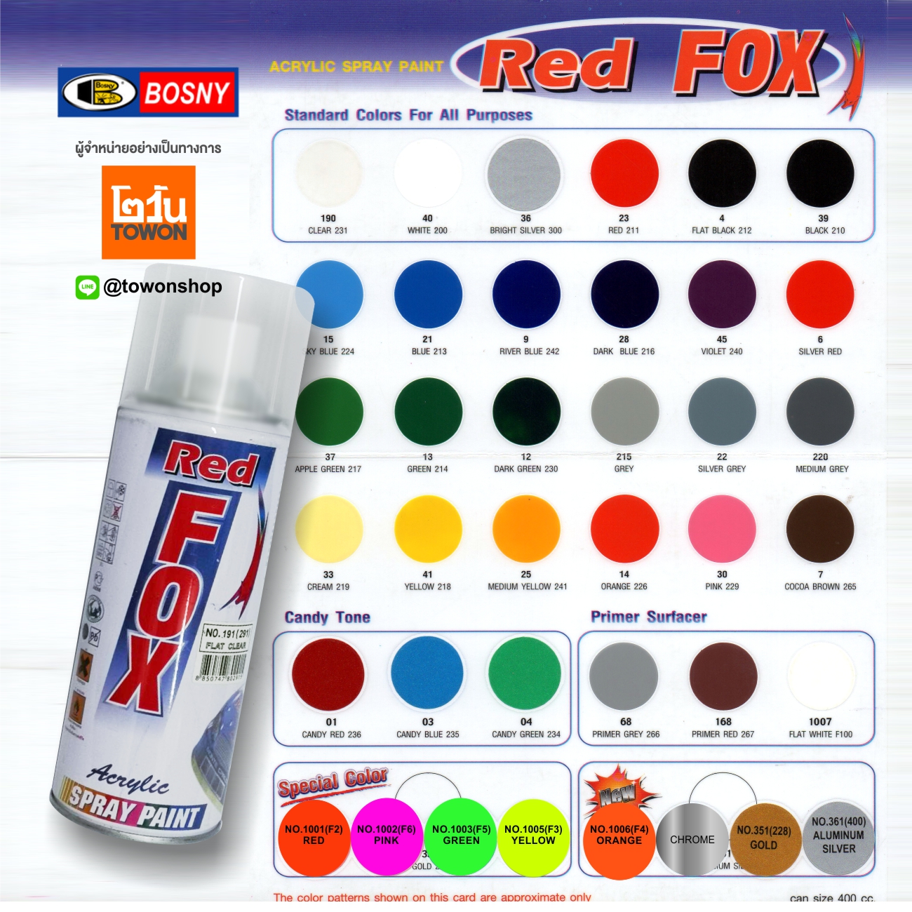 สีสเปรย์ อะคริลิค เรดฟอกซ์ Red FOX 03 สีแก้วโปร่งแสง น้ำเงิน CANDY BLUE ...