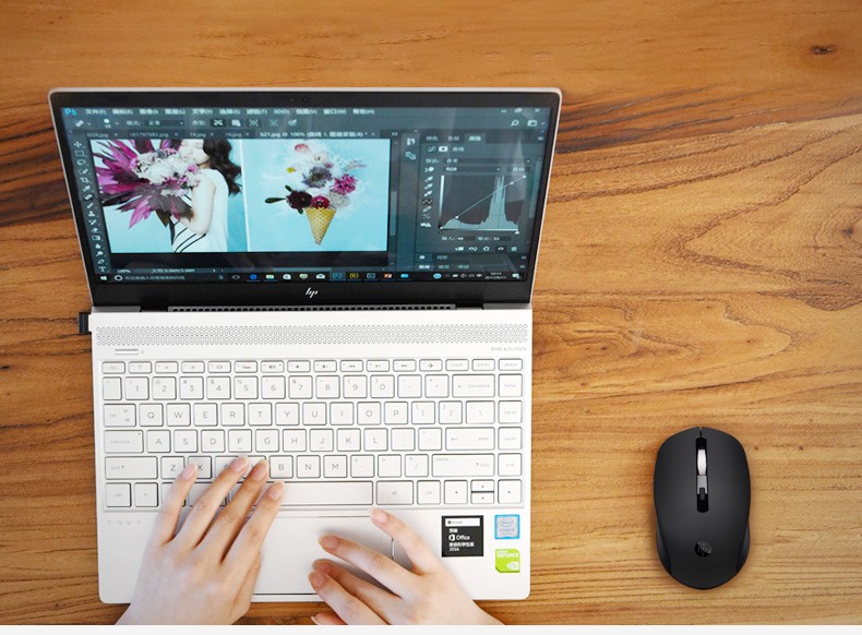 เม้าส์ไร้สาย HP Wireless Mute Mouse USB Silent HP S1000 Plus 1600 DPI ...