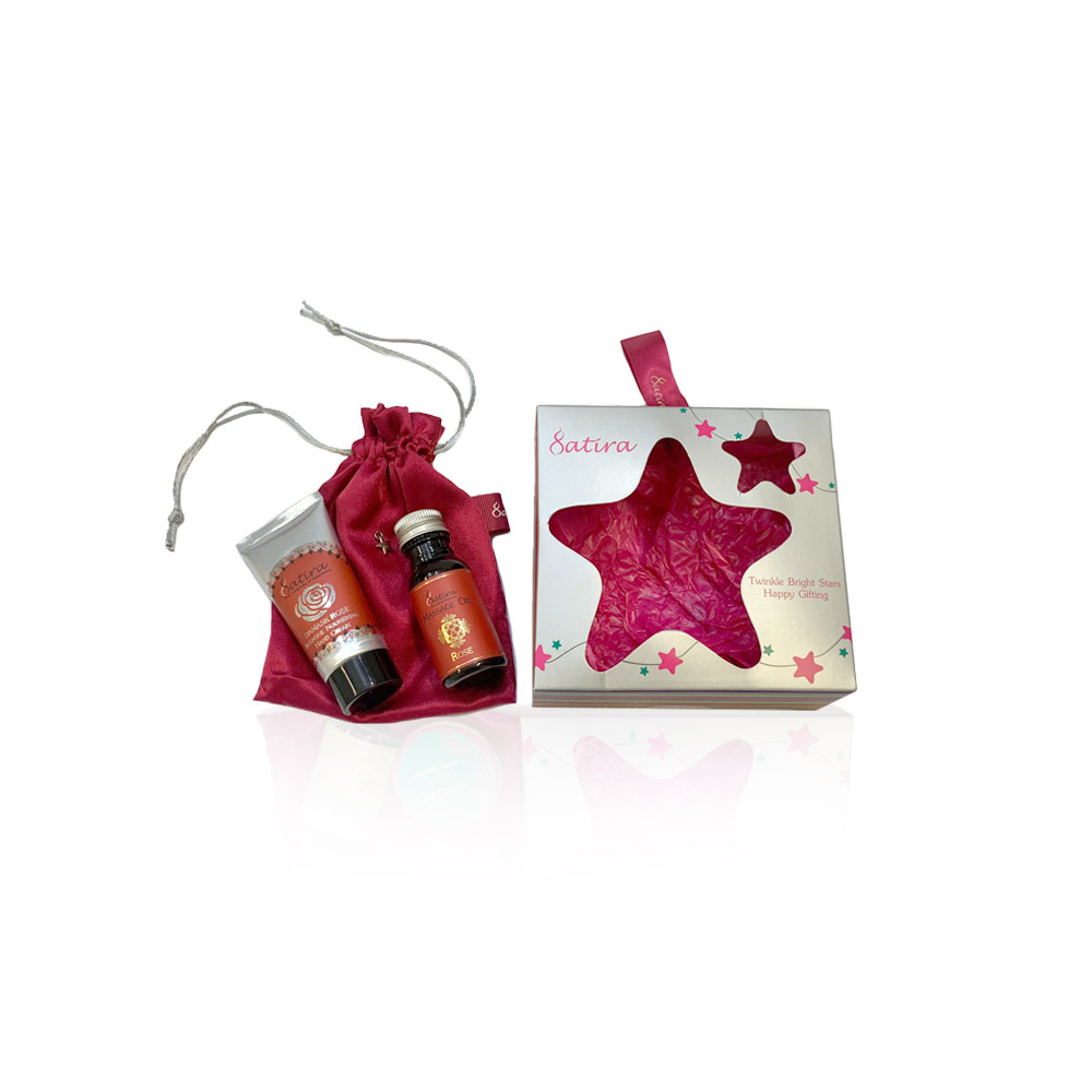 STI Rose Star Gift Set ชุดของขวัญน้ำมันนวดผิวกายกลิ่นกุหลาบ&ครีมทามือ ...