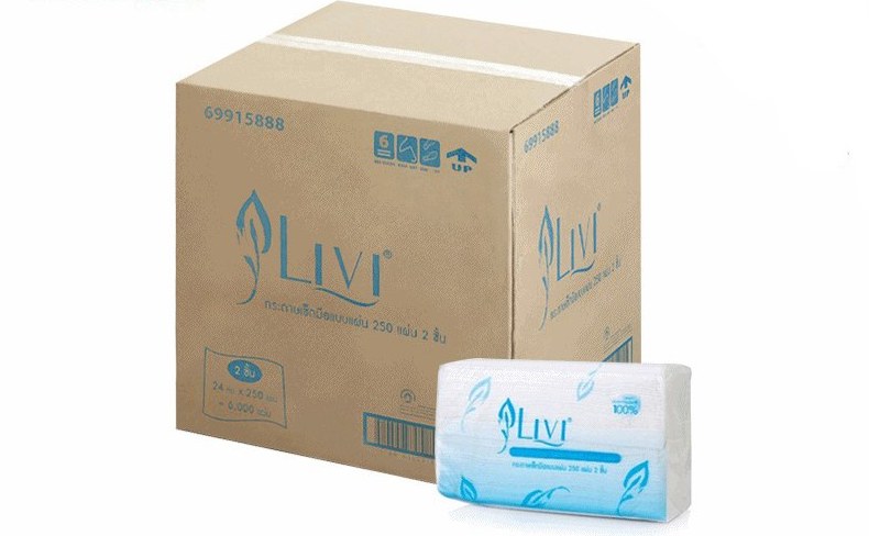 กระดาษเช็ดมือ Livi Interfold Hand Towels 250 แผ่น L Fold (ยกลัง) คุณภาพ ...