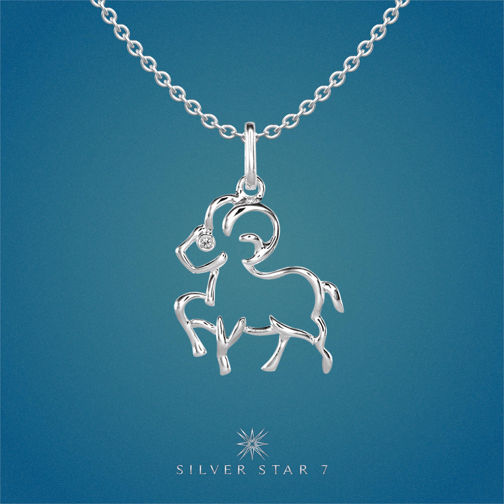 Silver Star 7 - 12 นักษัตร จี้ปีมะแม(ปีแพะ) เงินแท้ 925 ฝัง CZ (พร้อม ...