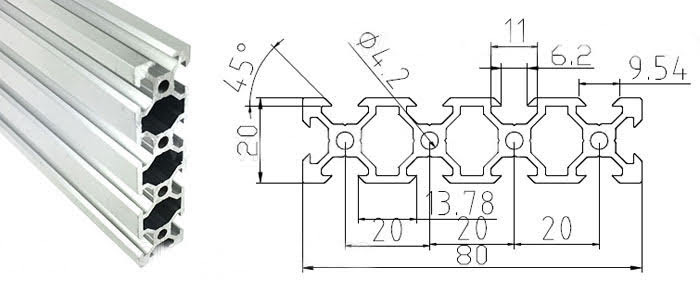 2080 V-Slot Aluminum Profile ยาว 1 เมตร - KTS MALL - ThaiPick