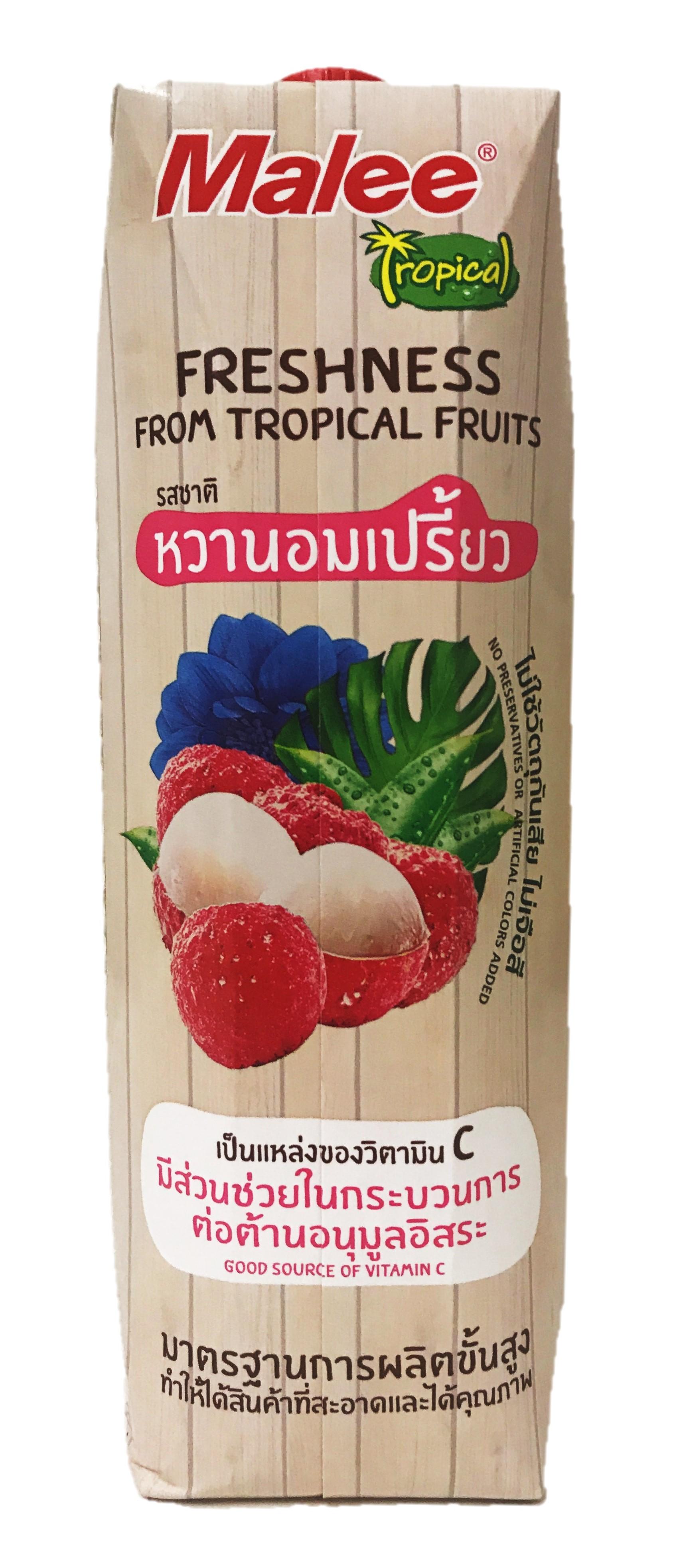 MALEE ทรอปิคอล น้ำลิ้นจี่ ขนาด 1000 มล. x 12 กล่อง ยกลัง - Malee - ThaiPick