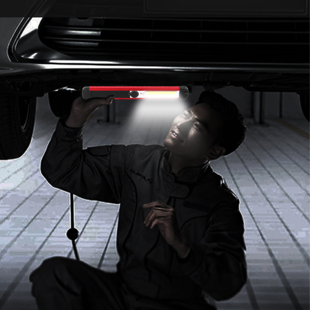 ใหม่ WL02 COB ไฟฉาย LED สีแดงโคมไฟทำงานไฟฉาย USB พร้อมด้วยแม่เหล็กซ่อม ...