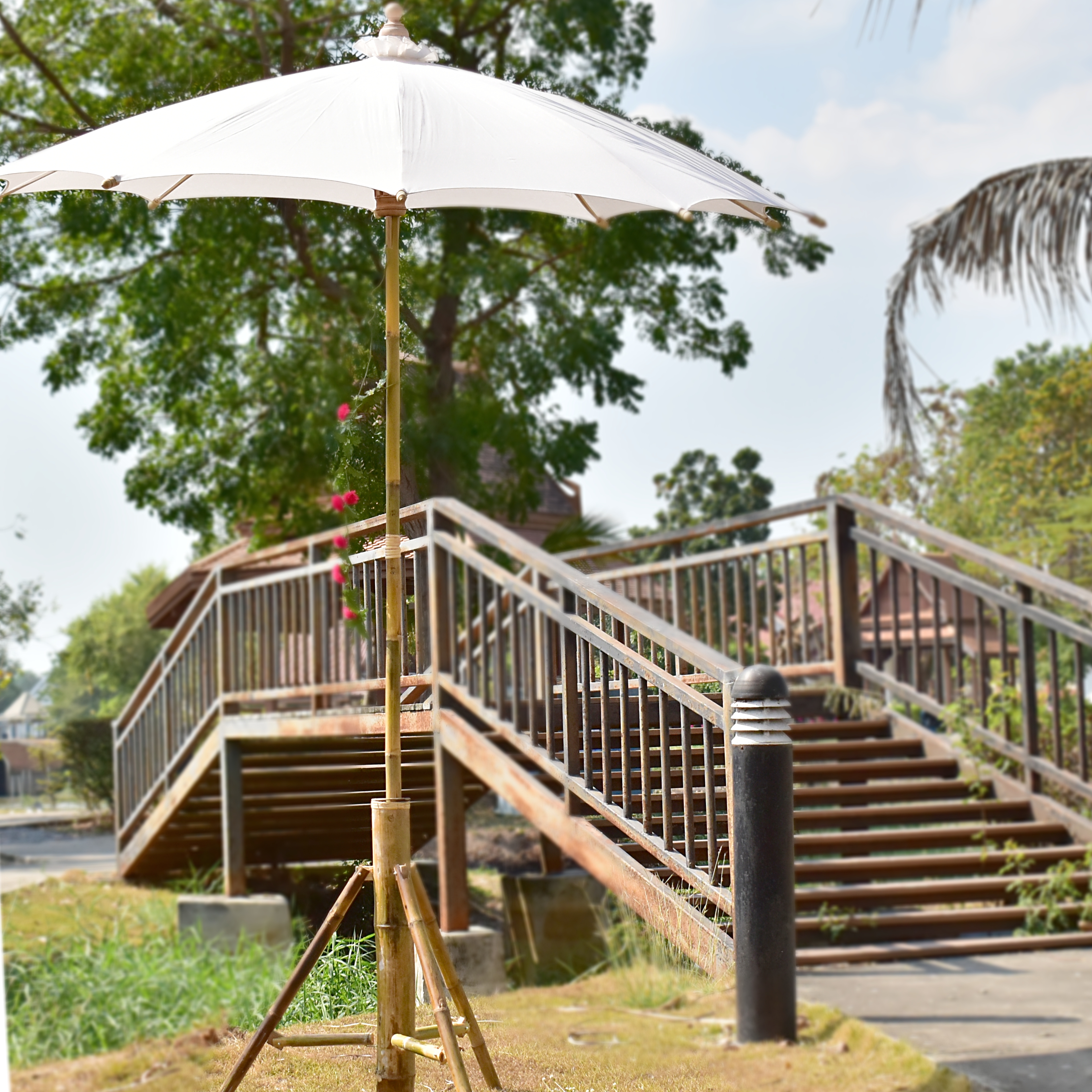 ร่มผ้าดิบ ร่มเชียงใหม่ รัศมี 50นิ้ว (ร่มขาตั้ง) พร้อมใช้งาน - KAIDEE-MART - ThaiPick